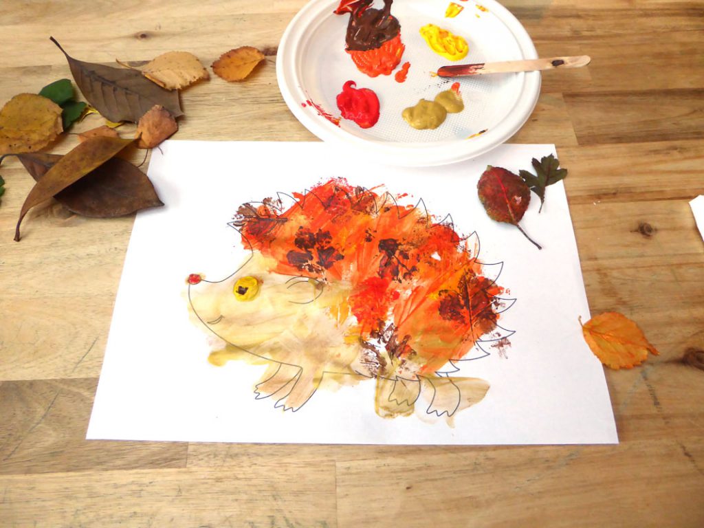 Hedgehog Leaf Printing Craft Template – Stephanie Makes